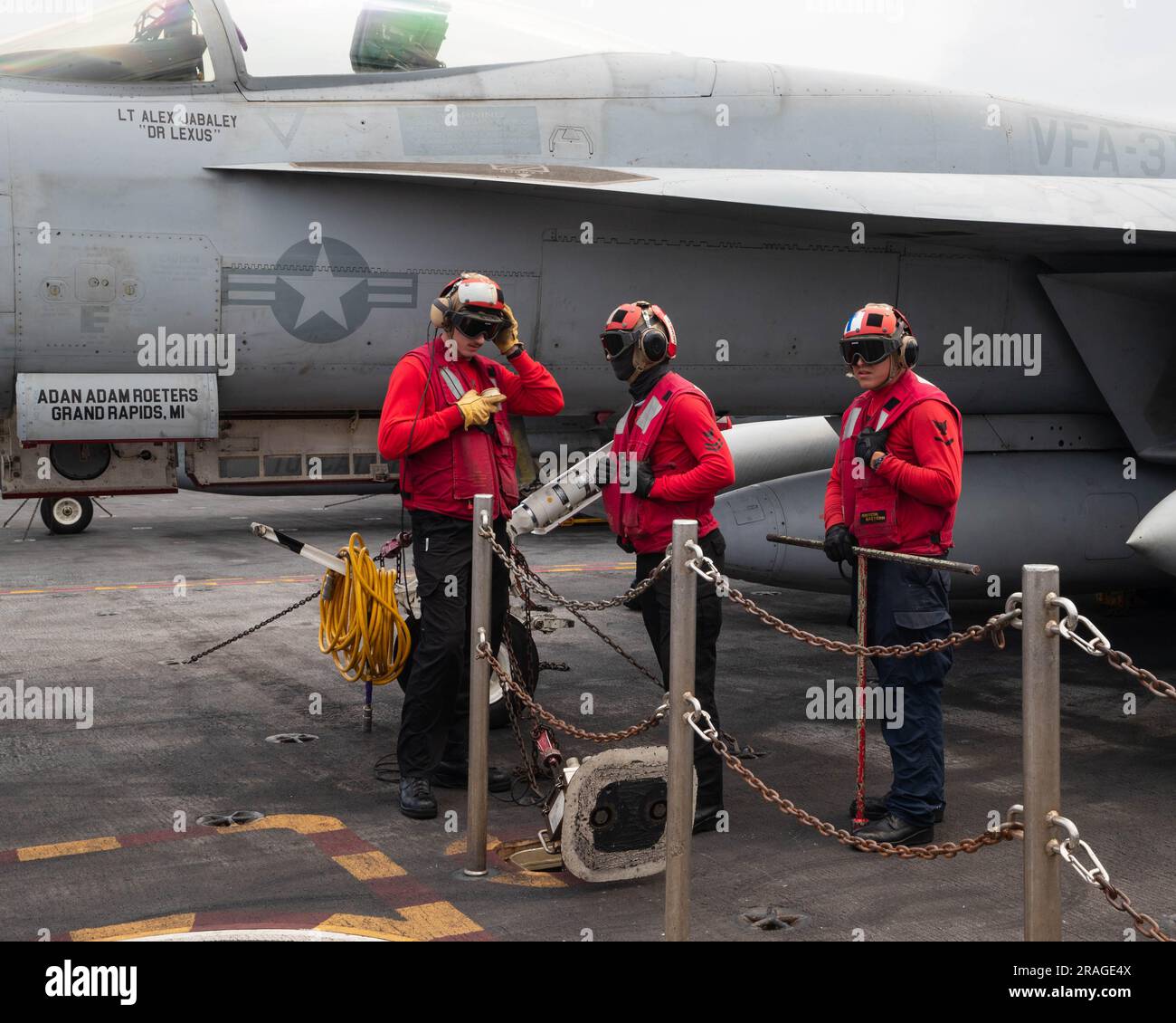 Sailors assigned to the worldÕs largest aircraft carrier USS Gerald R ...