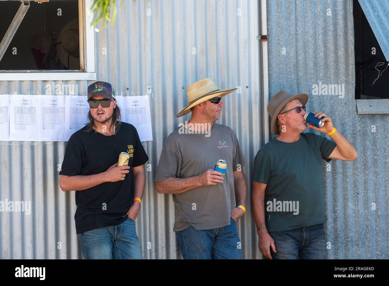 Candid portrait of three young men at the Brunette Downs ABC Amateur ...