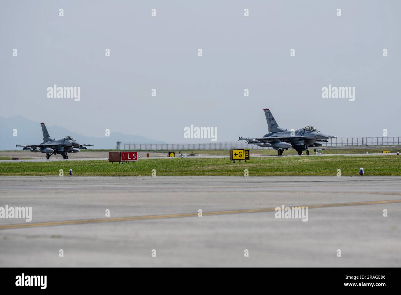 U.S. Air Force F-16 Fighting Falcons assigned to the 13th Fighter ...