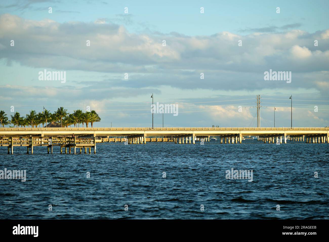 Barron Collier Bridge and Gilchrist Bridge in Florida with moving ...