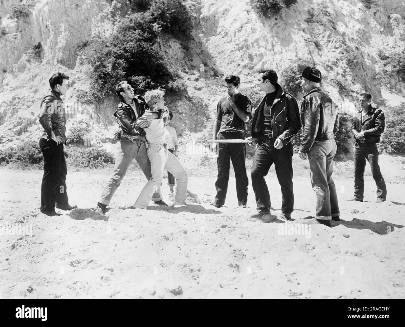 Gary Clarke (left-center, being held), Bob Turnbull (center-right ...