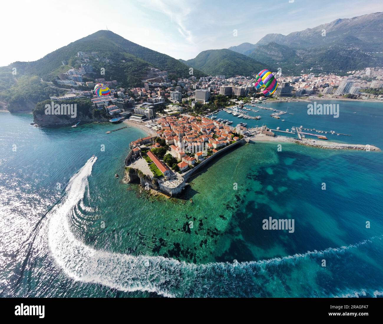 Aerial panorama of Budva - Budva, Montenegro Stock Photo - Alamy