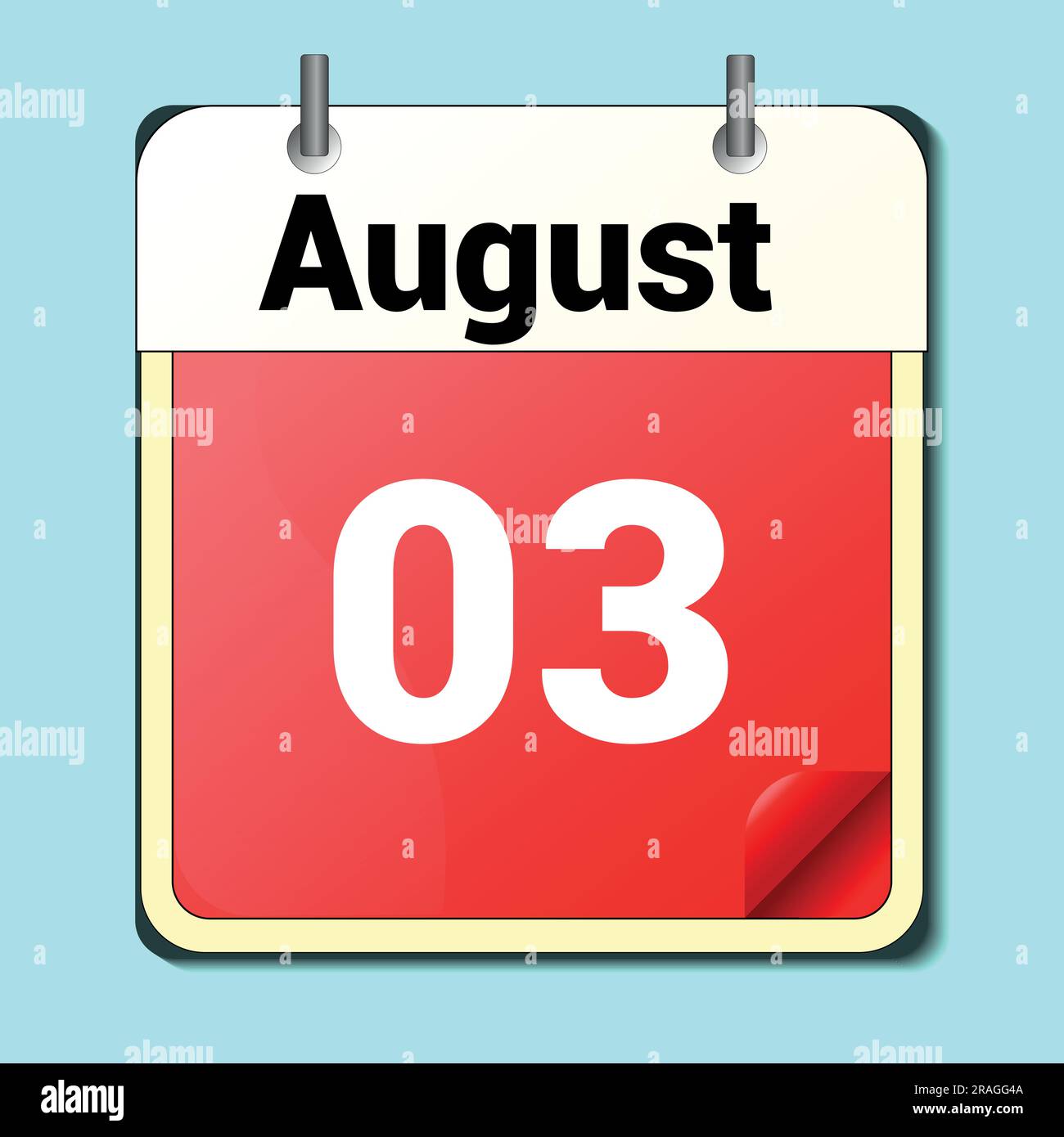 day on the calendar, vector image format, August 03 Stock Vector Image ...
