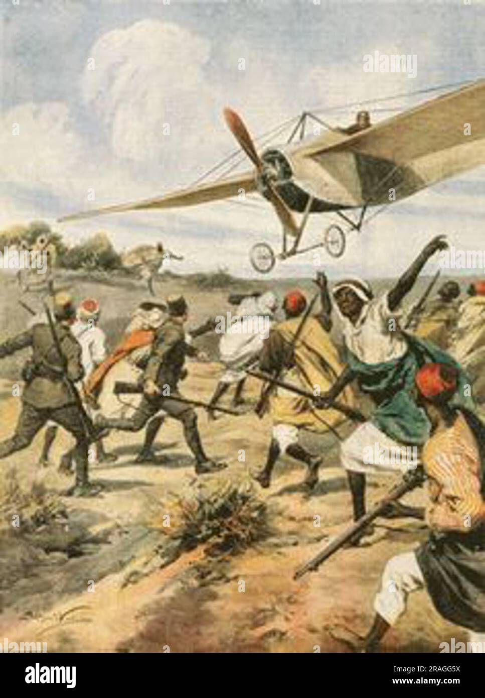 Italian Taube Aircraft in Action Against Ottoman Forces Being Forced to ...