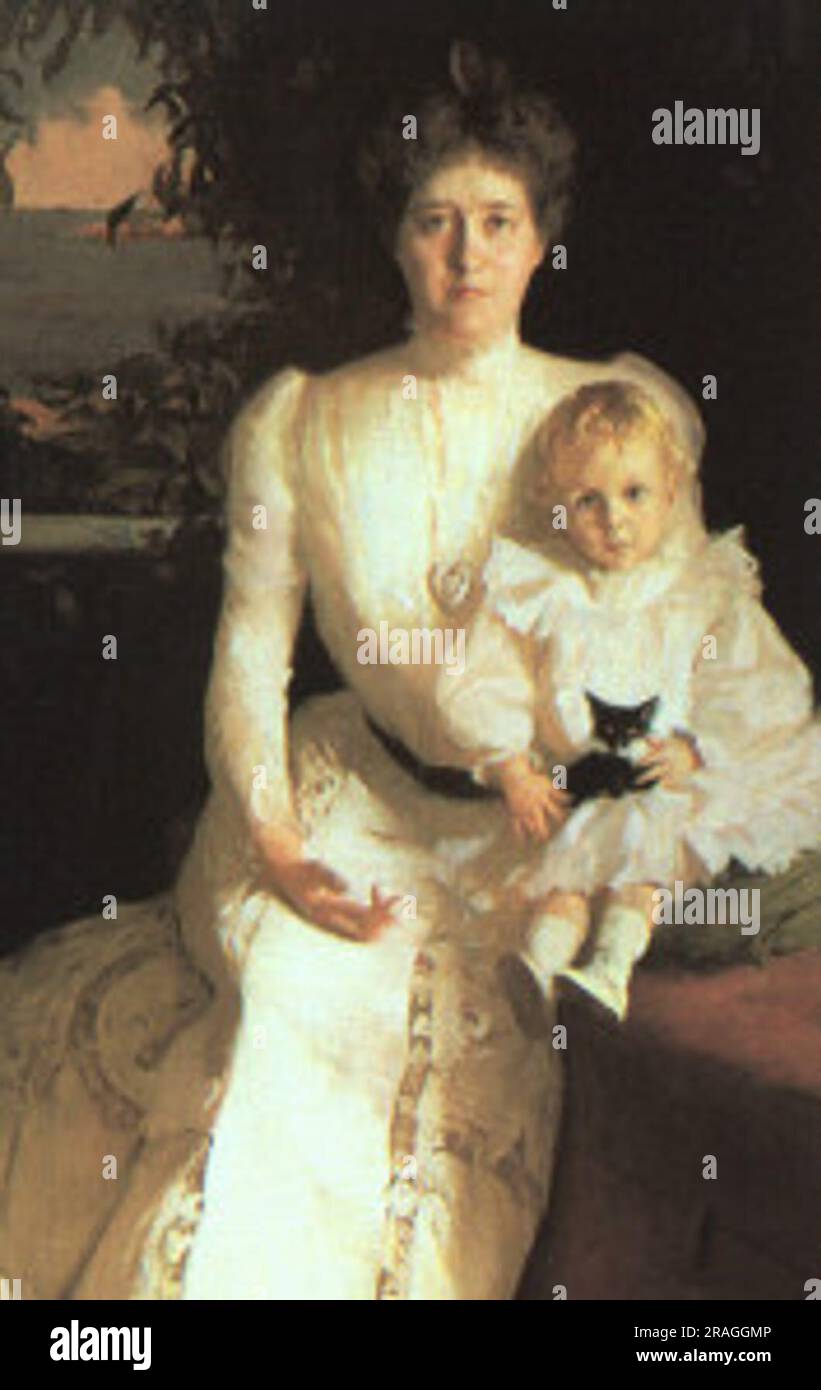 Portrait of Mrs. Benjamin Thaw and Her Son 1900 by Frank W. Benson ...