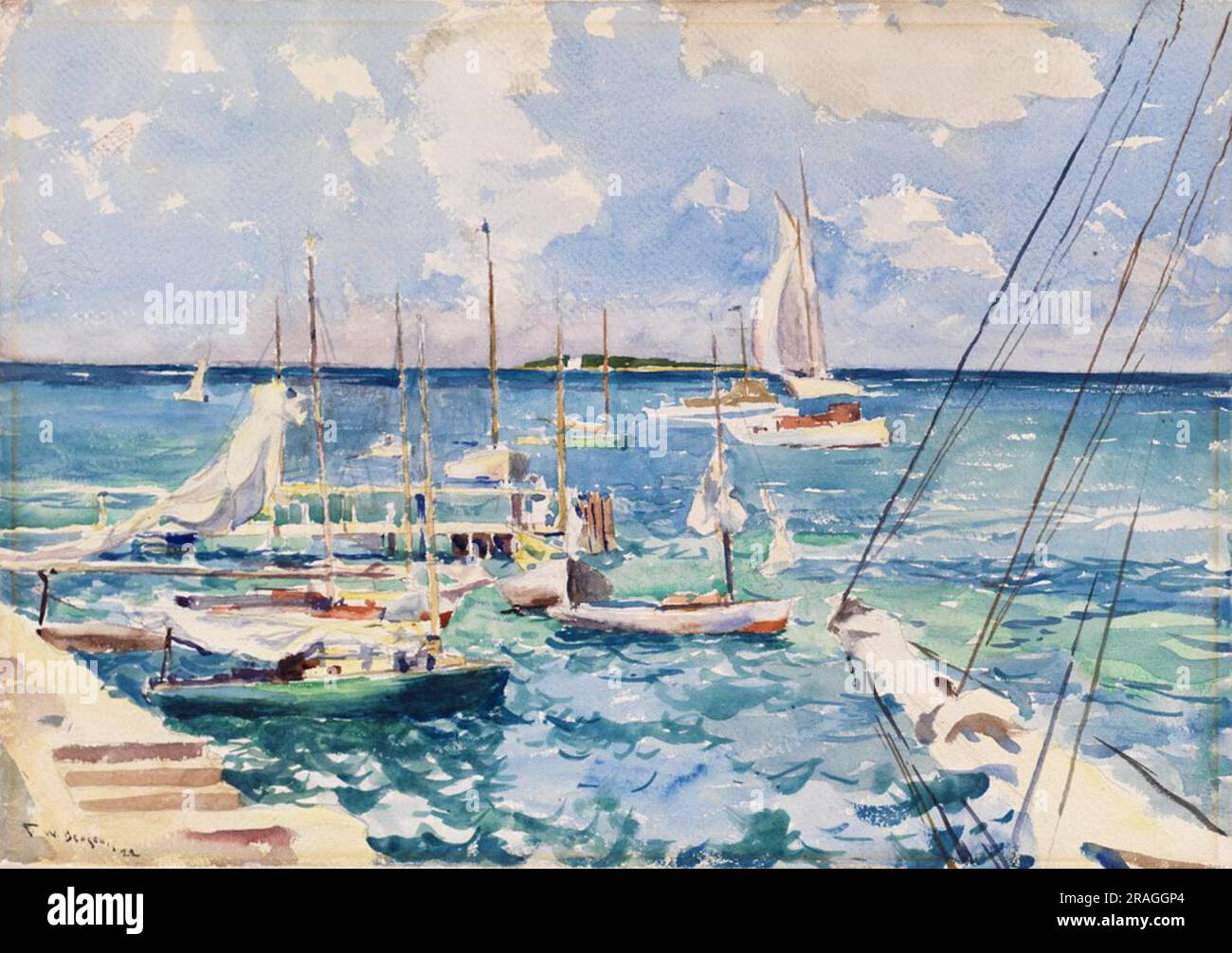 The Waterfront 1922 by Frank W. Benson Stock Photo - Alamy