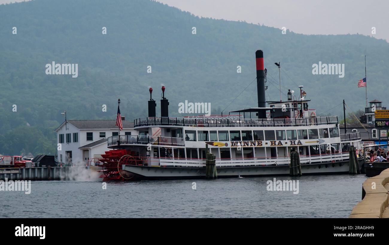 Steam Boats on Lake George New York Stock Photo - Alamy