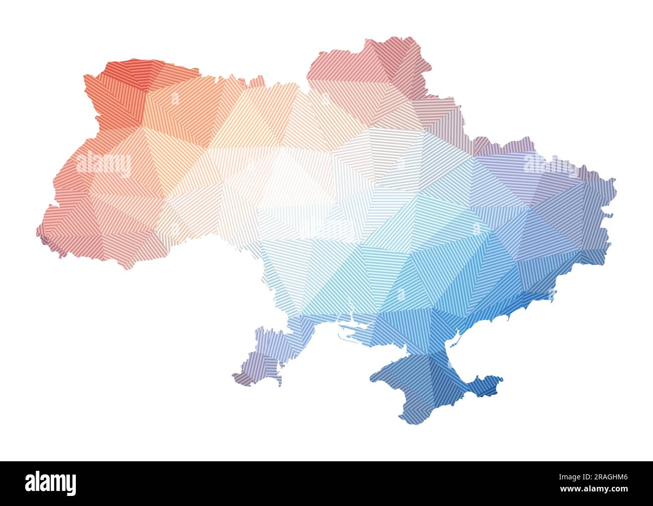 Map of Ukraine. Low poly illustration of the country. Geometric design ...