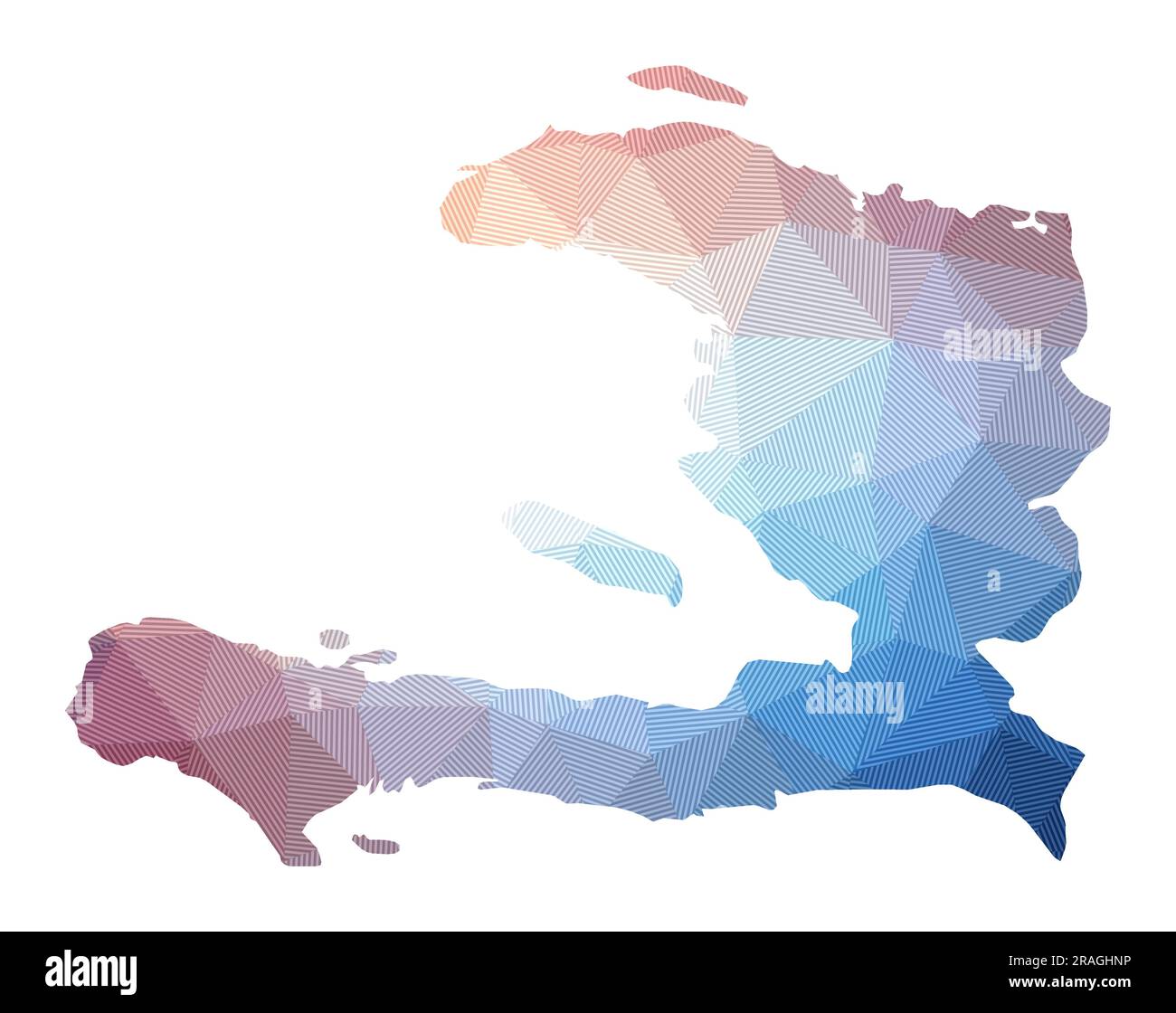 Map of Haiti. Low poly illustration of the country. Geometric design ...