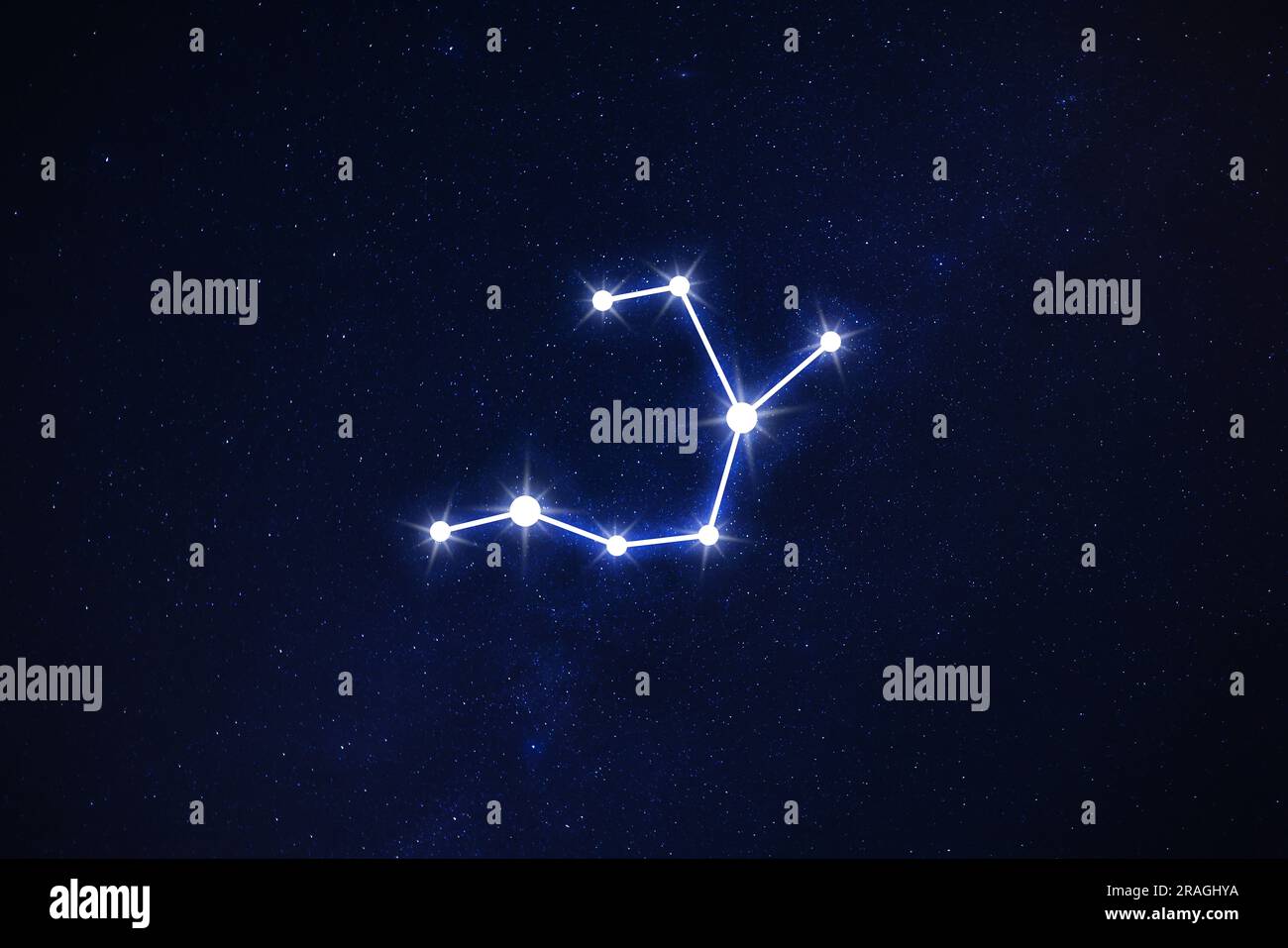 Sagittarius (Archer) constellation. Stick figure pattern in starry ...