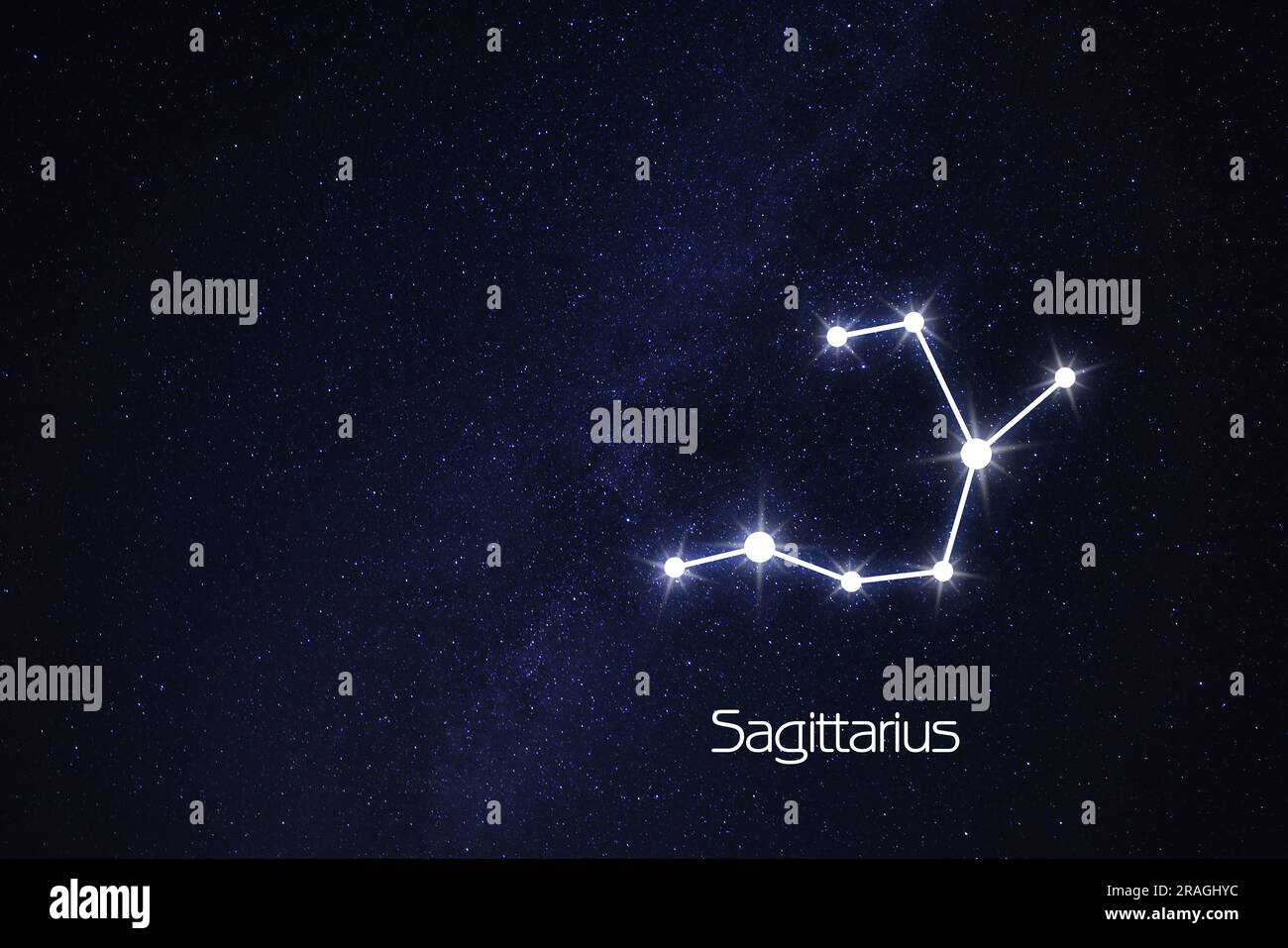 Sagittarius (Archer) constellation. Stick figure pattern in starry ...