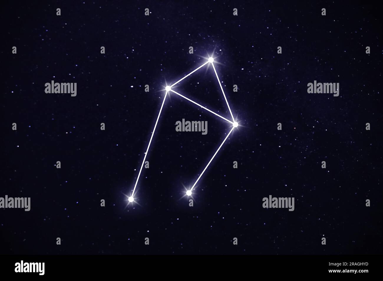 Libra constellation. Stick figure pattern in starry night sky Stock ...