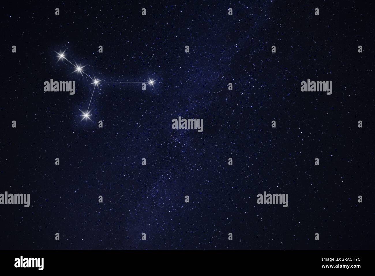 Cancer constellation. Stick figure pattern in starry night sky Stock ...