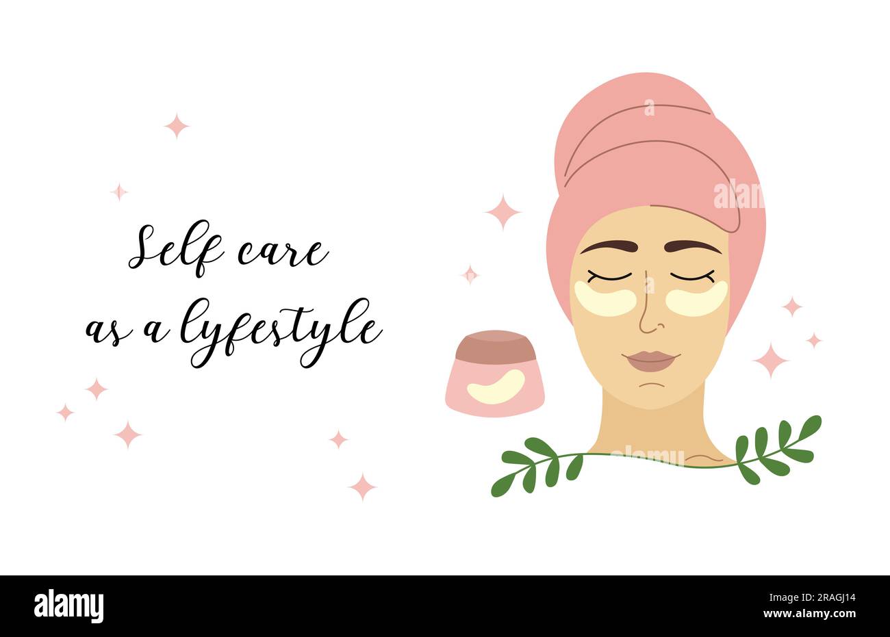 Self Care Concept Vector Card Poster Banner With Text Illustration