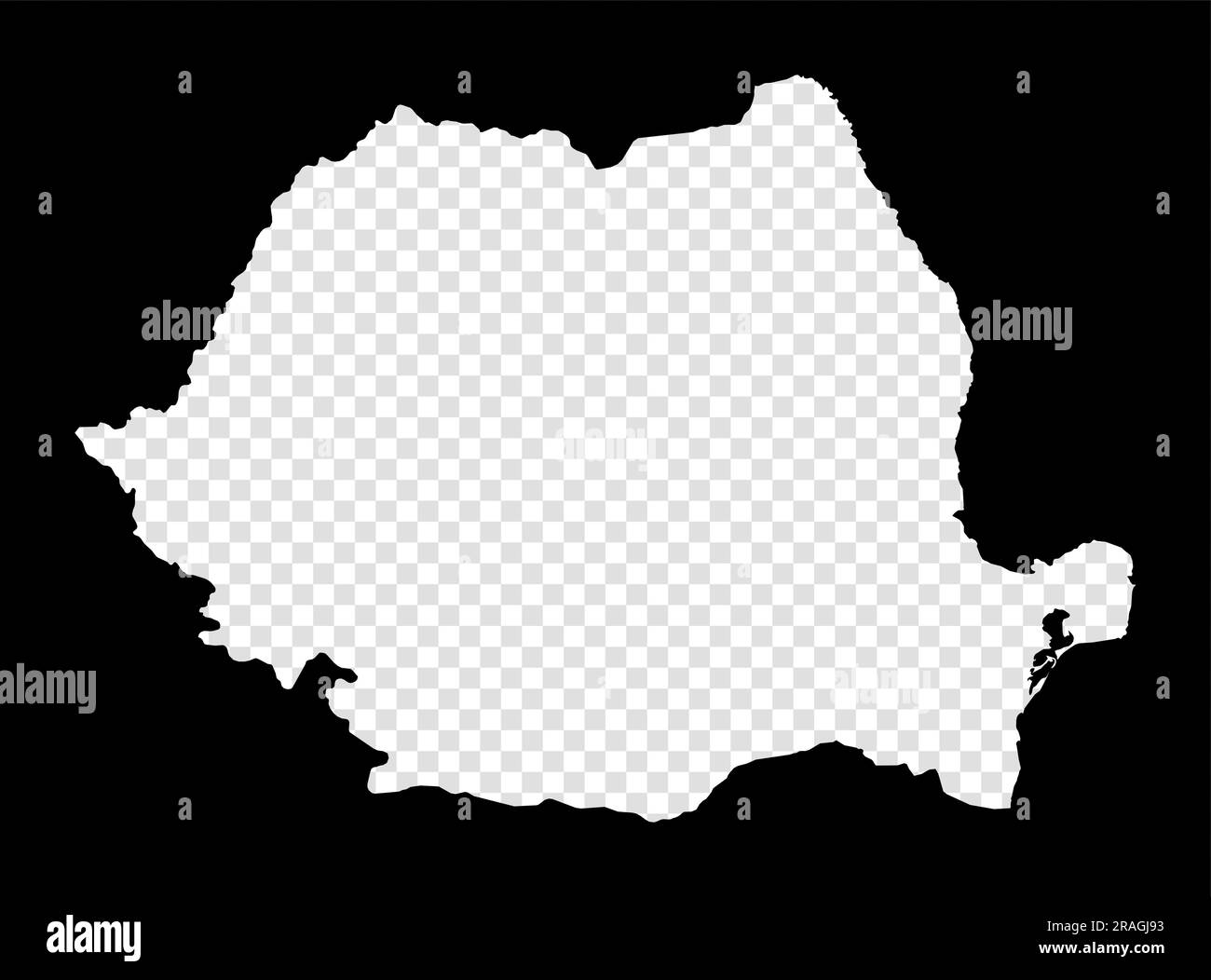 Stencil map of Romania. Simple and minimal transparent map of Romania ...