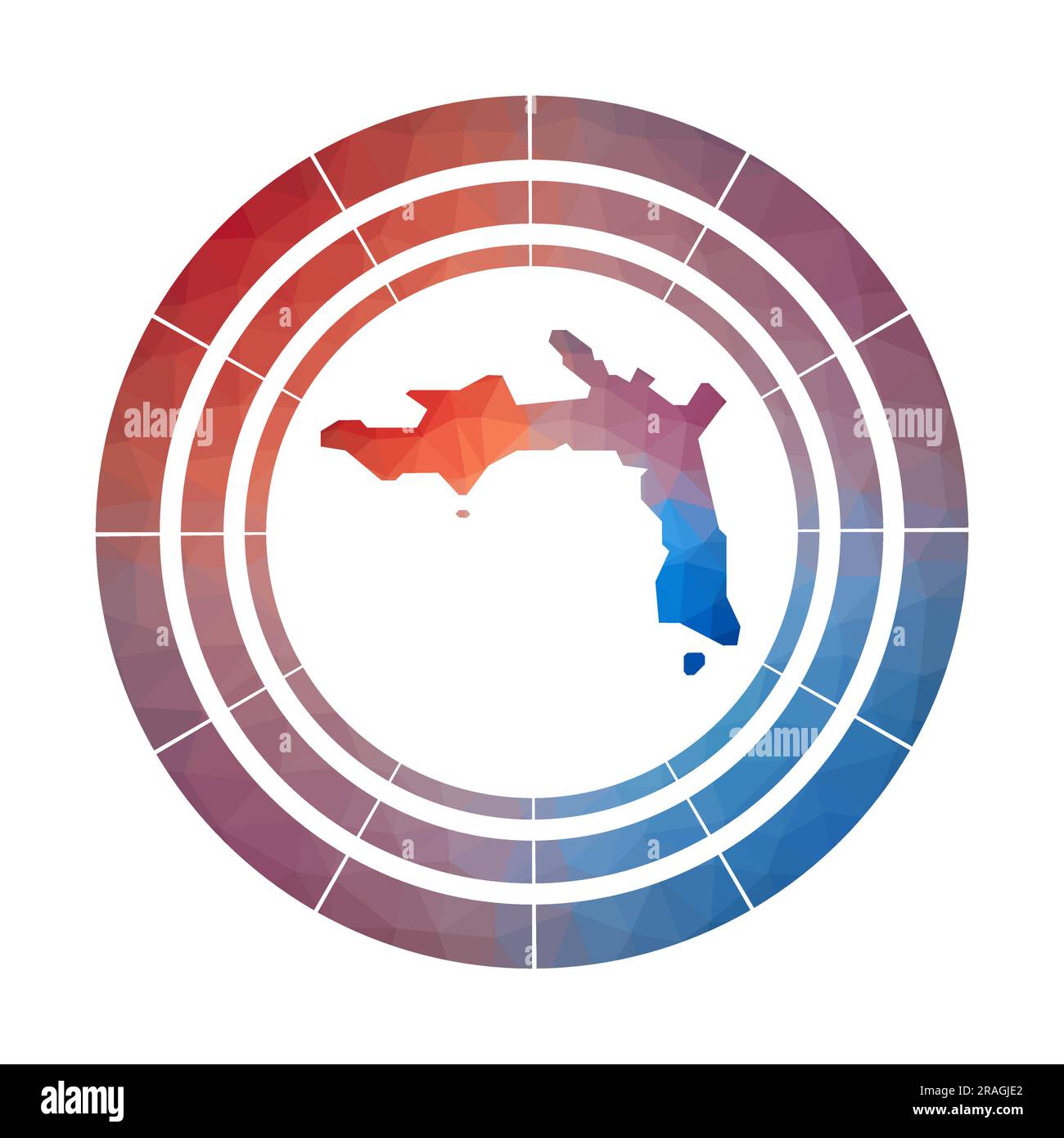 Peter Island badge. Bright gradient logo in low poly style ...