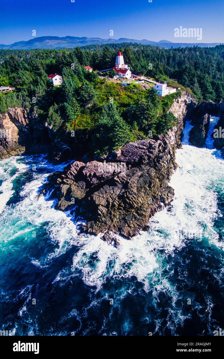 Aerial image of Cape Beale Lighthouse, Vancouver Island, BC, Canada ...