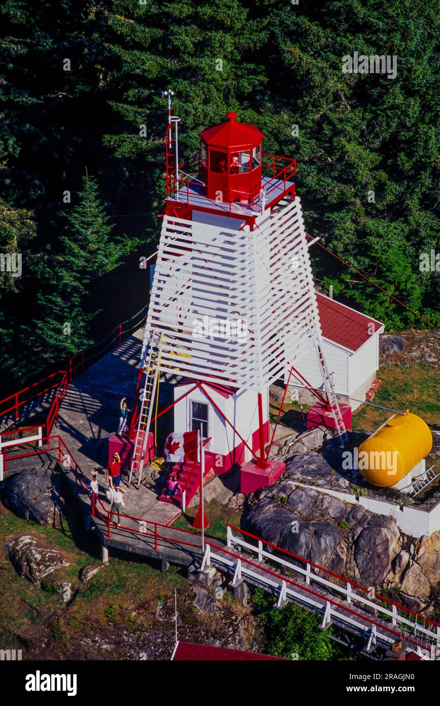 Aerial image of Cape Beale Lighthouse, Vancouver Island, BC, Canada ...
