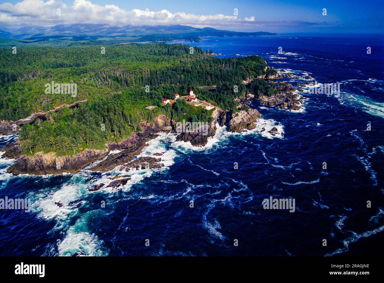 Aerial image of Cape Beale Lighthouse, Vancouver Island, BC, Canada ...