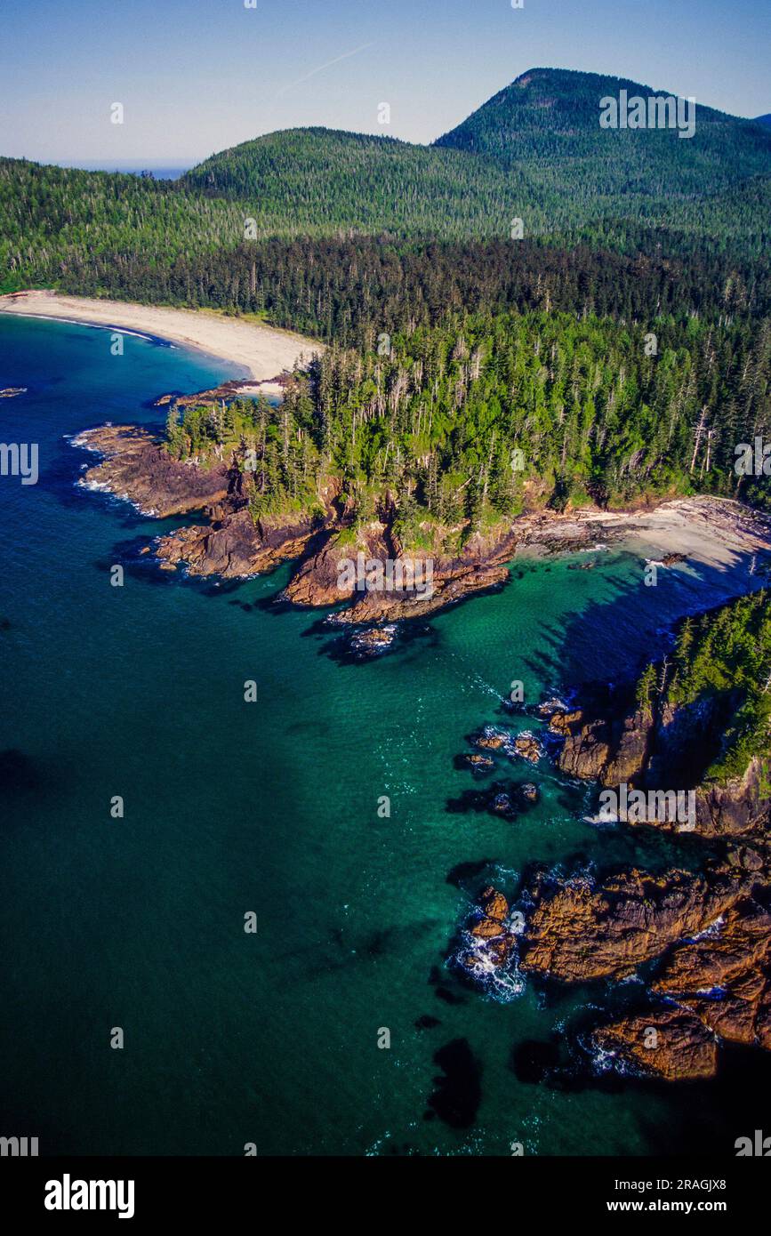 Aerial image of Cape Scott and area, Vancouver Island, BC, Canada Stock ...