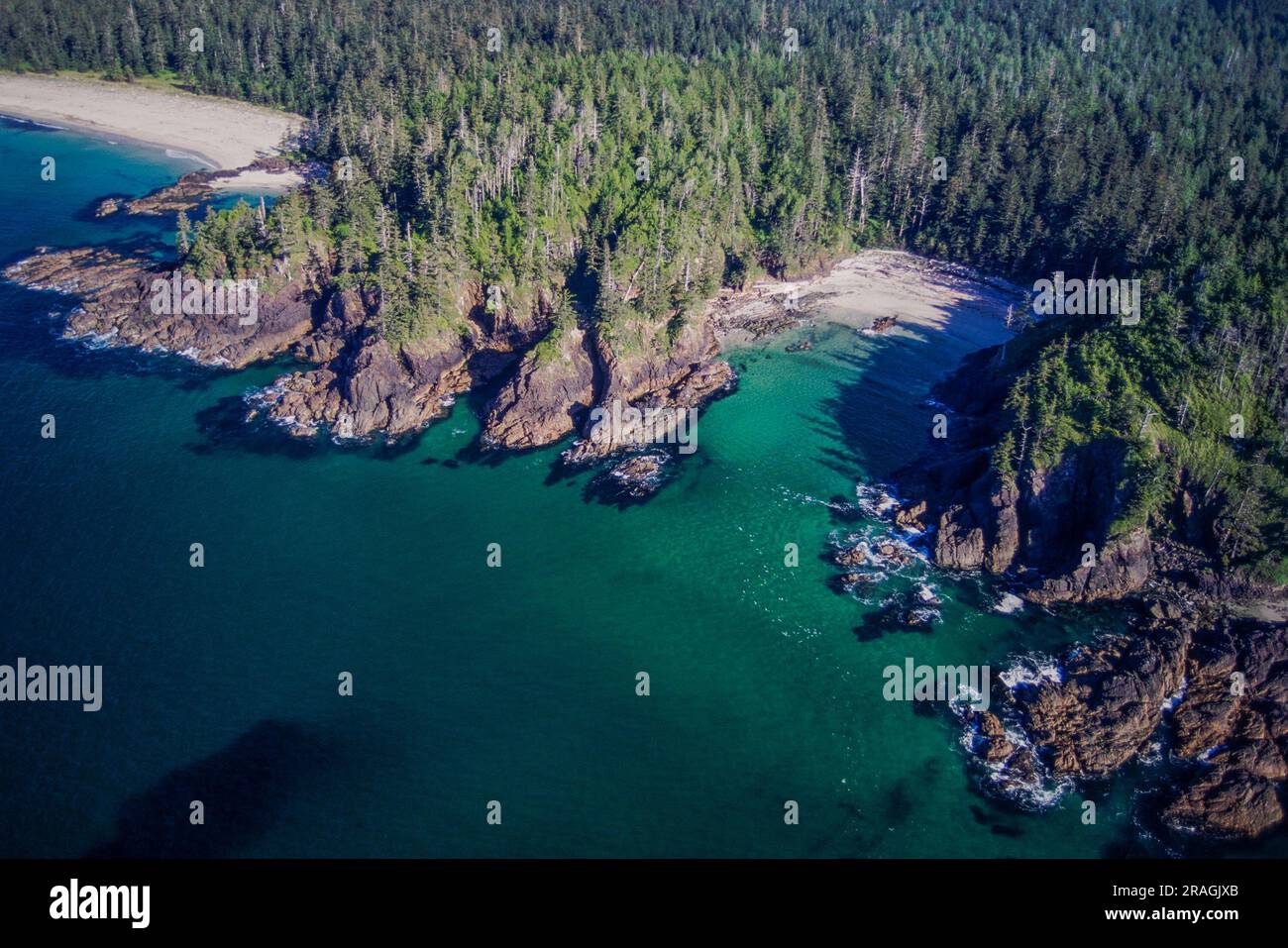 Aerial image of Cape Scott and area, Vancouver Island, BC, Canada Stock ...