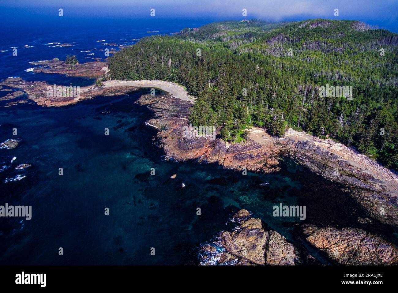 Aerial image of Cape Scott and area, Vancouver Island, BC, Canada Stock ...