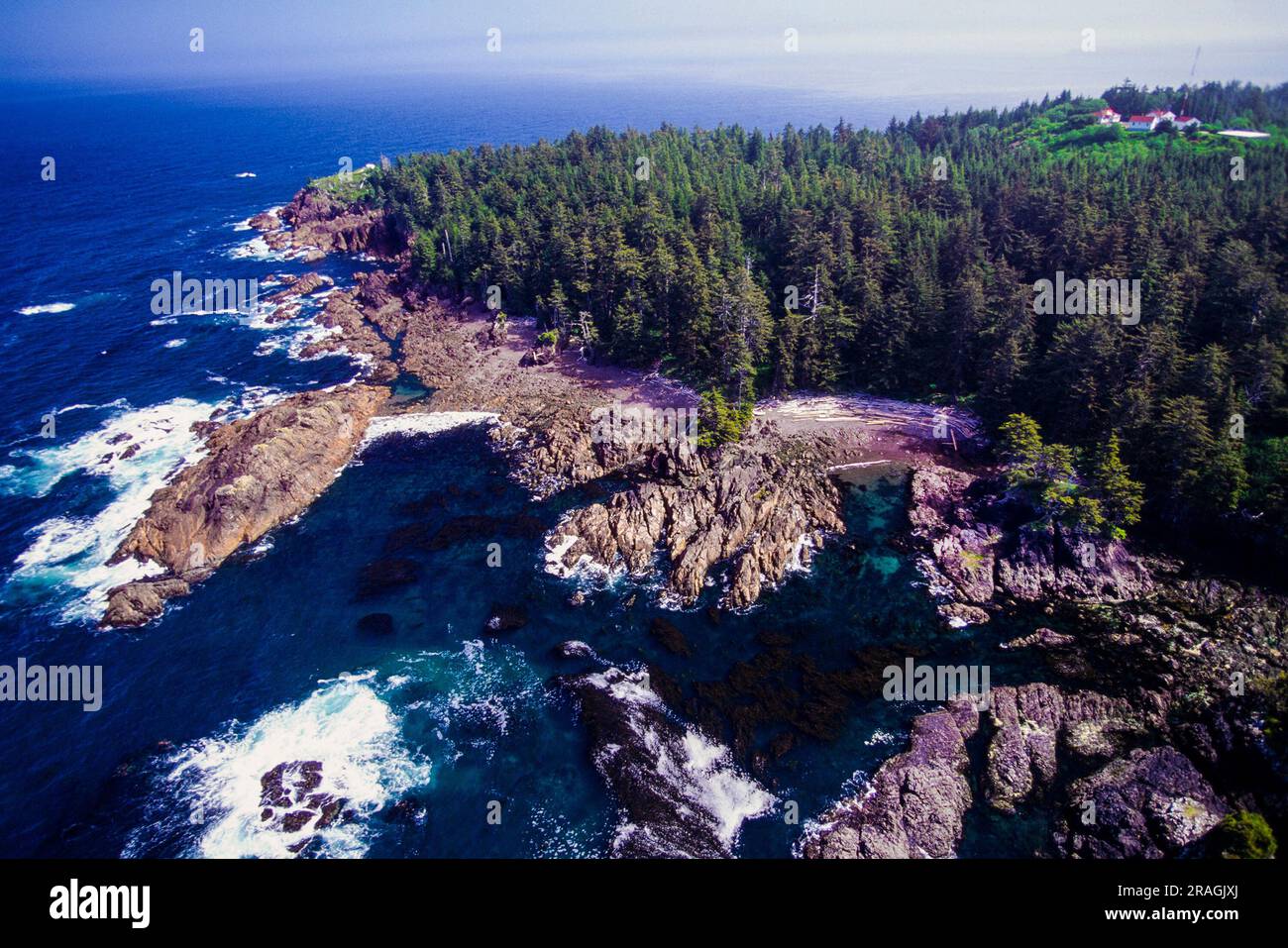 Aerial image of Cape Scott and area, Vancouver Island, BC, Canada Stock ...
