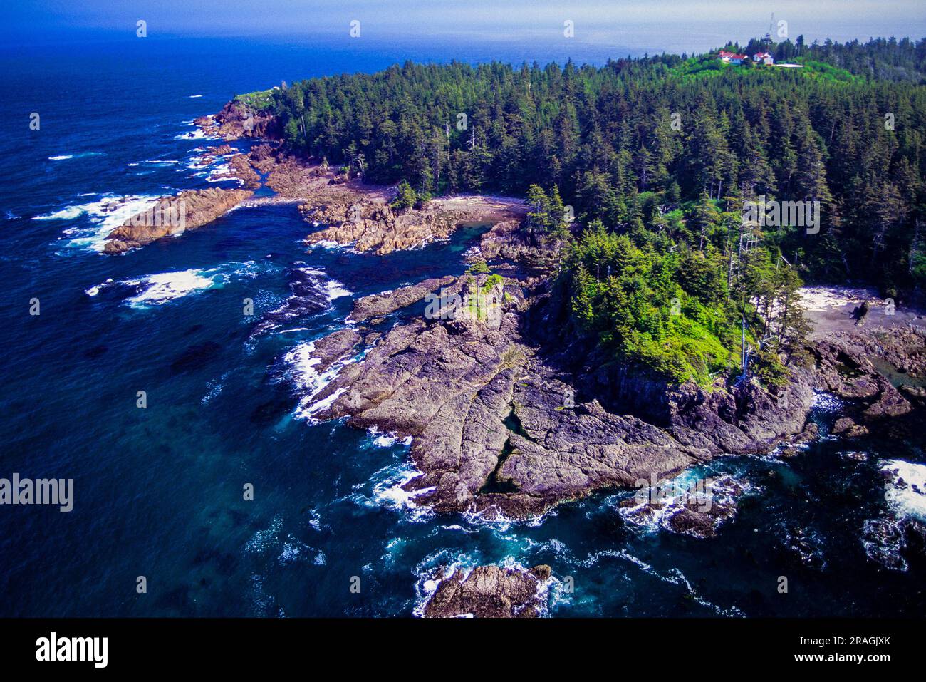 Aerial image of Cape Scott and area, Vancouver Island, BC, Canada Stock ...
