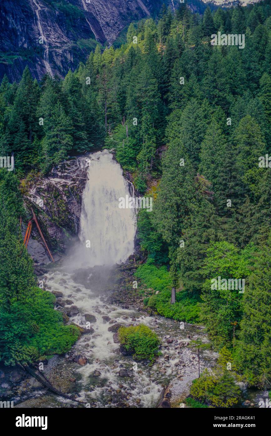 Aerial image of Chatterbox Falls, Princess Louisa Inlet, BC, Canada ...