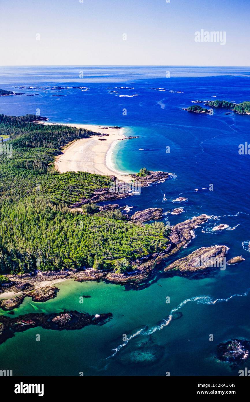 Aerial image of Clayoquot Sound, Vancouver Island, BC, Canada Stock ...