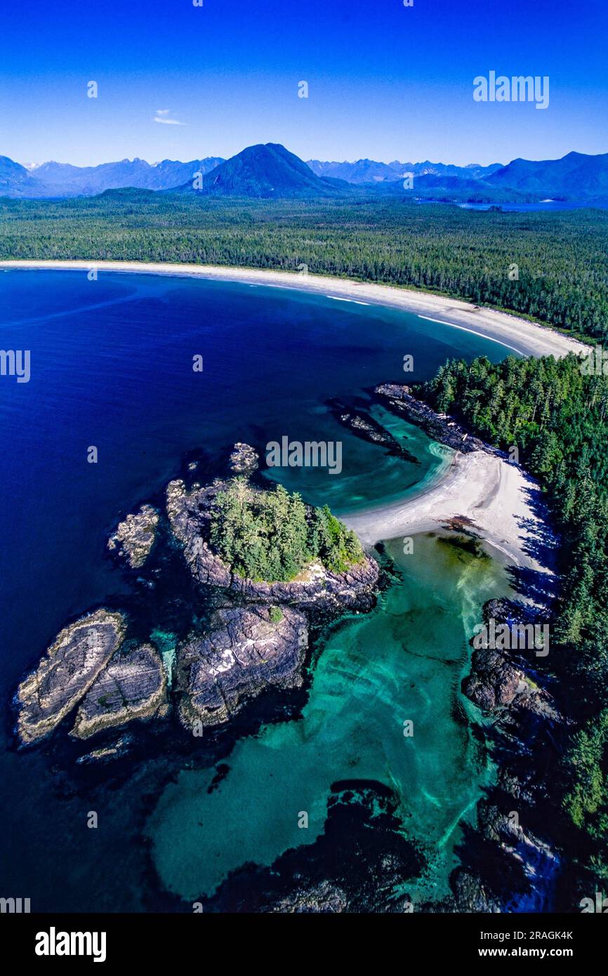 Aerial image of Clayoquot Sound, Vancouver Island, BC, Canada Stock ...