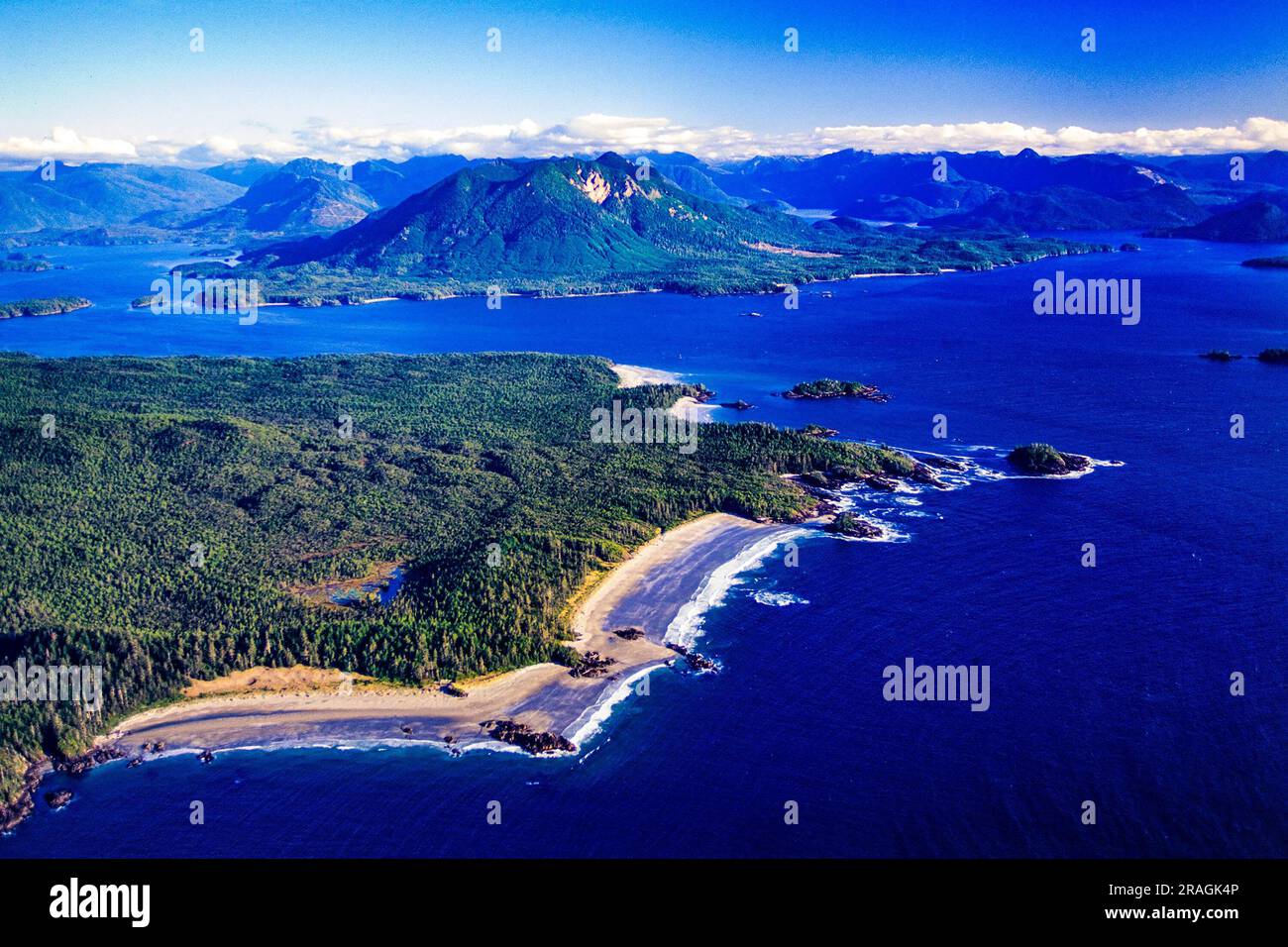 Aerial image of Clayoquot Sound, Vancouver Island, BC, Canada Stock ...