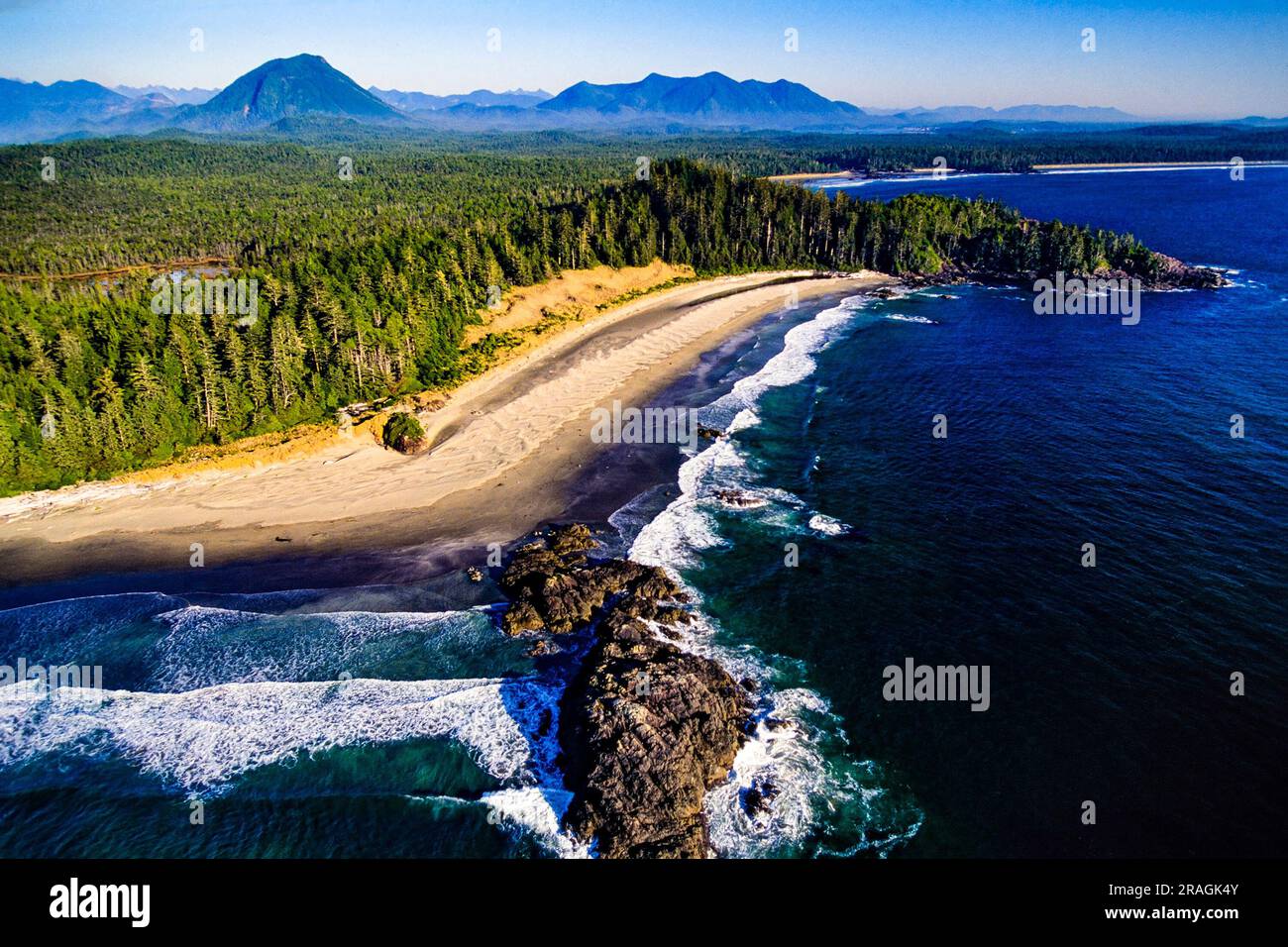 Aerial image of Clayoquot Sound, Vancouver Island, BC, Canada Stock ...