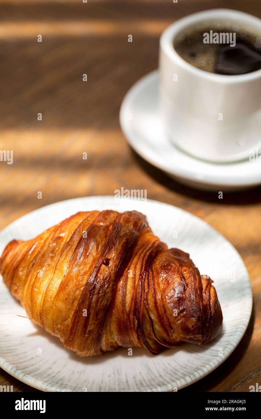 Delicious croissants black coffee hi-res stock photography and images ...