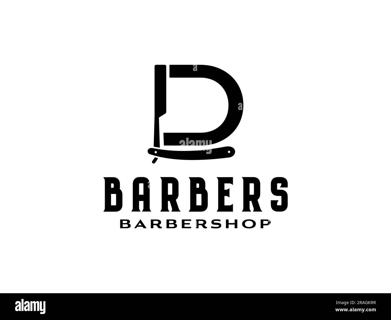 Barbershop simple minimalist logo design with elegant ornament Stock ...