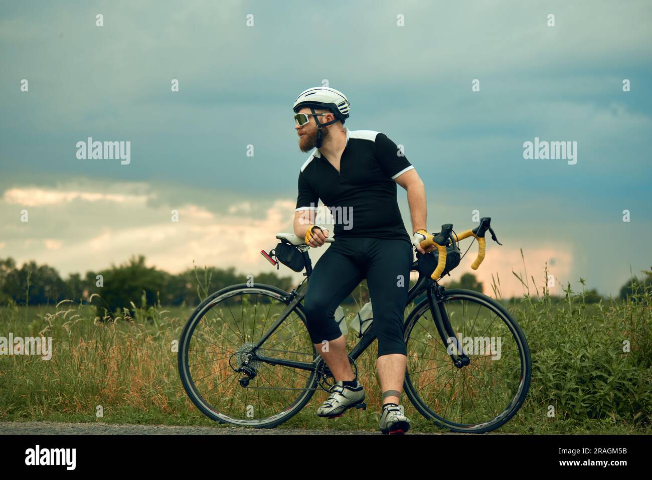 Man on cycle trekking hi-res stock photography and images - Alamy