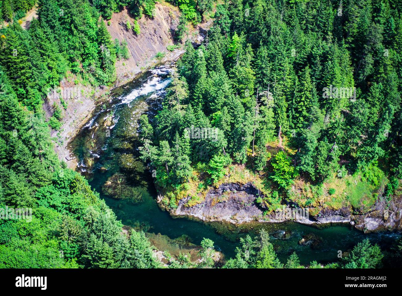 Aerial image of Cowichan River, Vancouver Island, BC, Canada Stock ...
