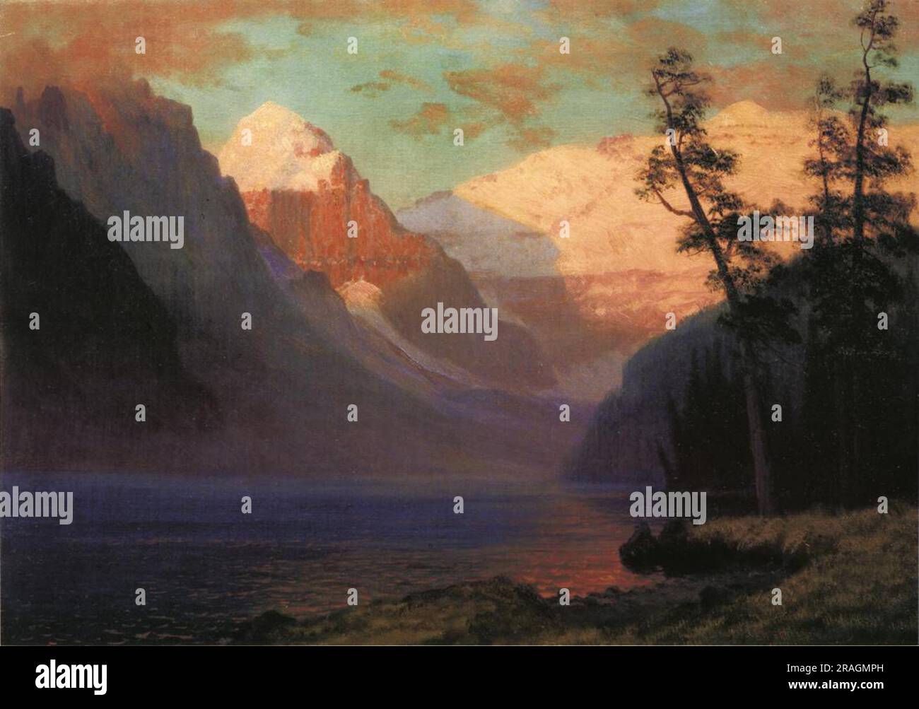 Evening Glow, Lake Louise Stock Photo - Alamy