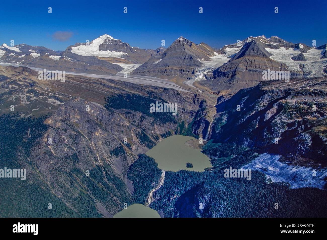 Aerial image of Cummins Lakes Provincial Park, Rocky Mountains, BC ...