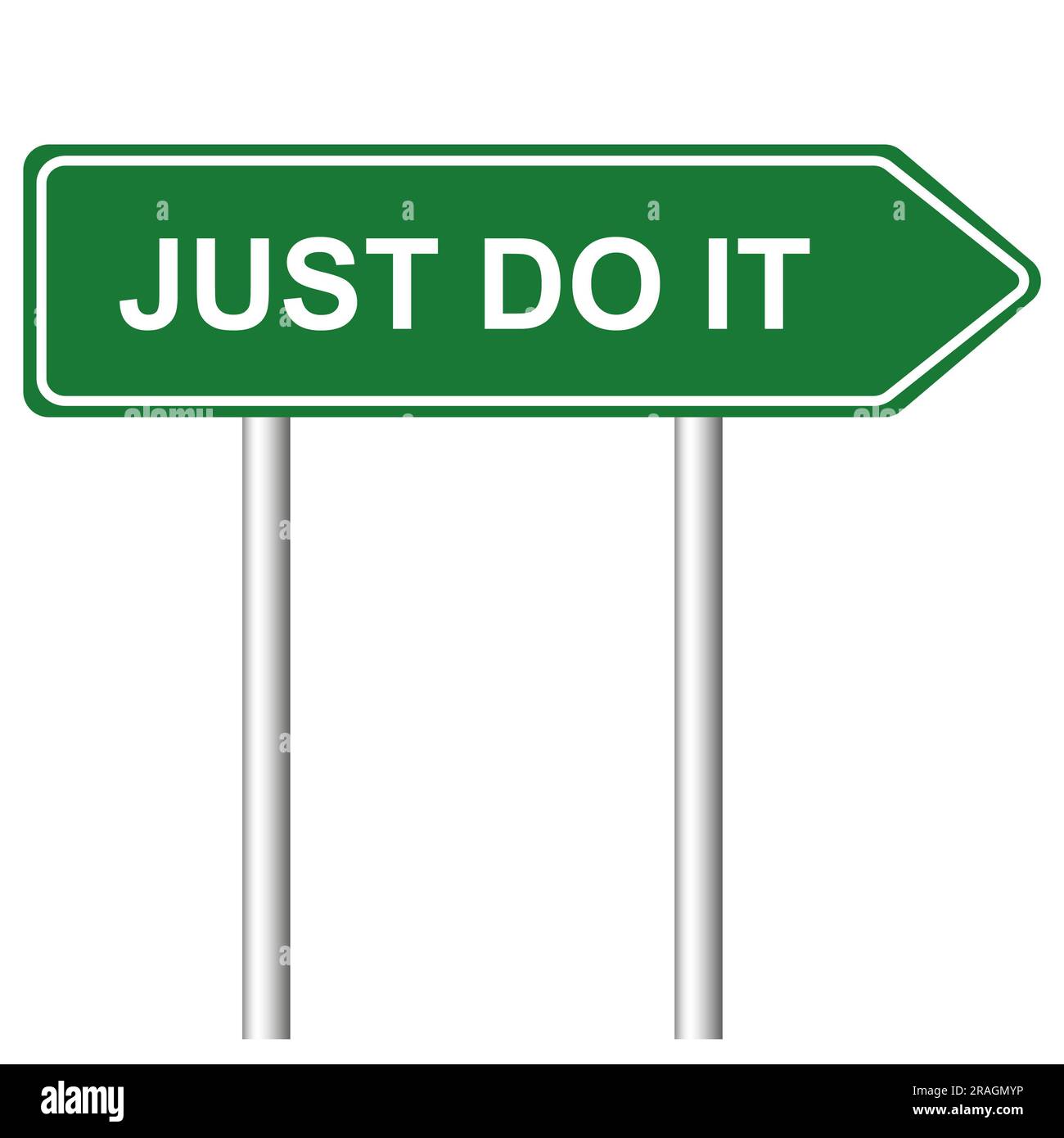 Green road sign with phrase Just Do It on white background Stock Photo ...