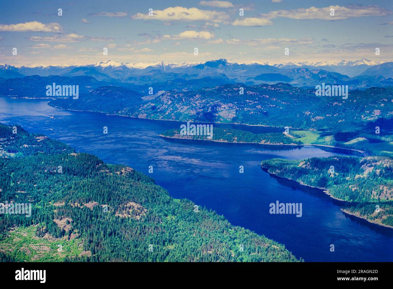 Aerial image of Discovery Passage, Inside Passage, BC, Canada Stock ...