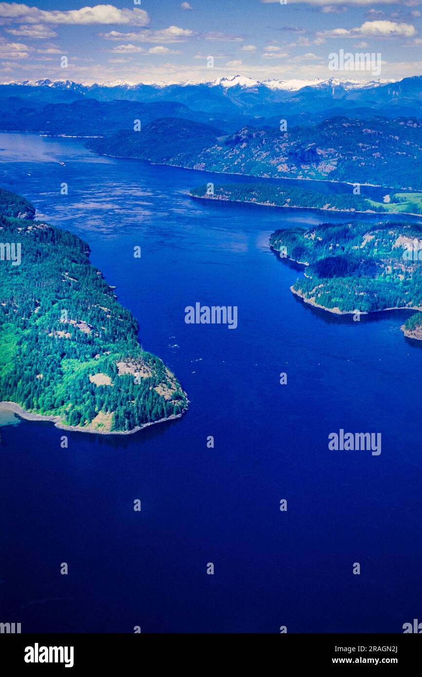Aerial image of Discovery Passage, Inside Passage, BC, Canada Stock ...