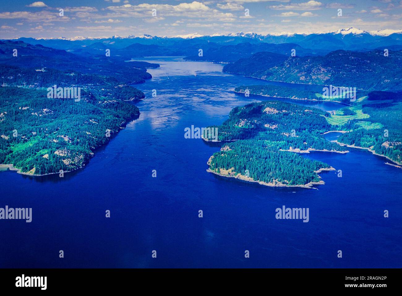 Aerial image of Discovery Passage, Inside Passage, BC, Canada Stock ...
