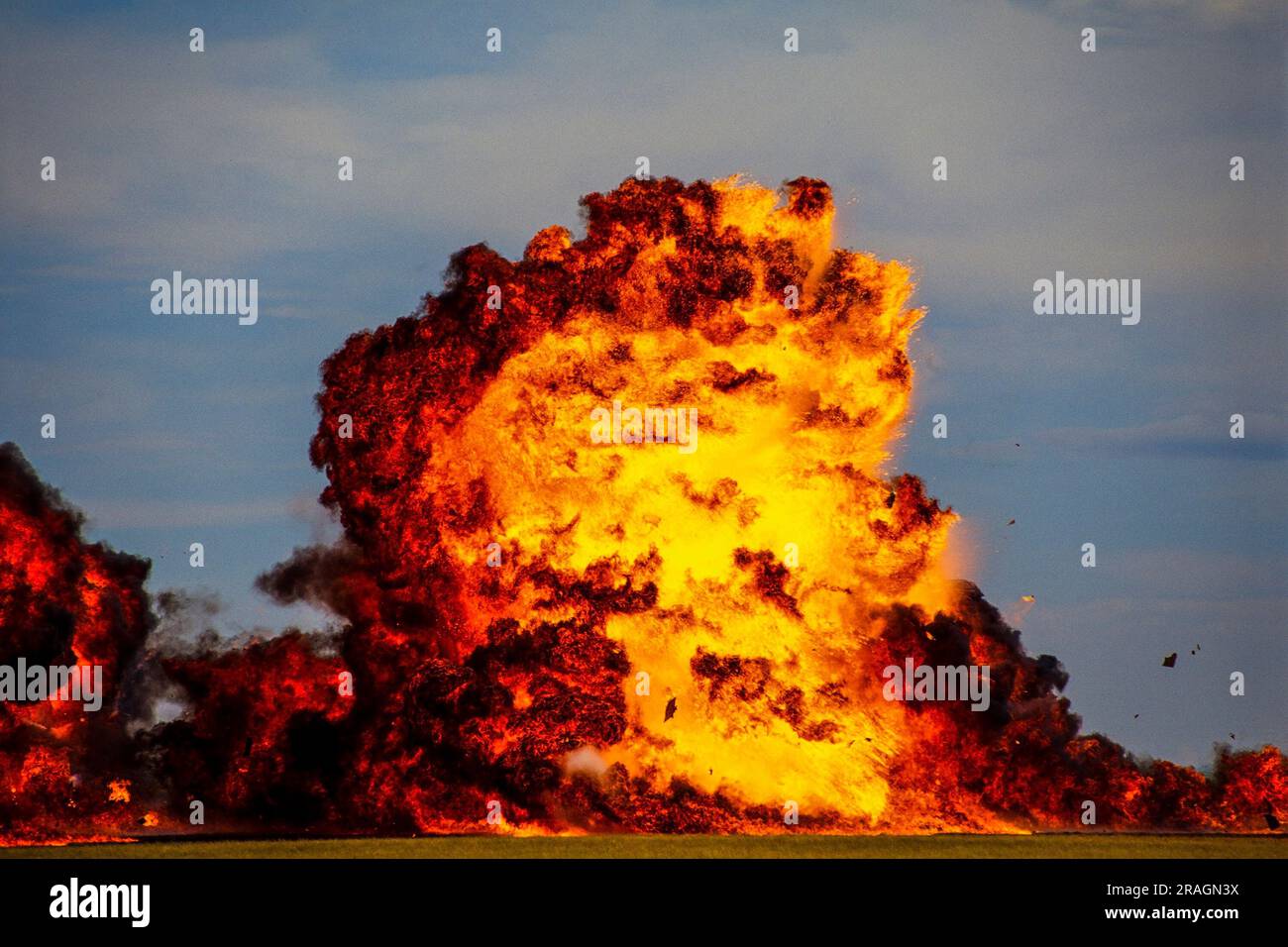 Image of large explosion fireball with flames and smoke Stock Photo - Alamy