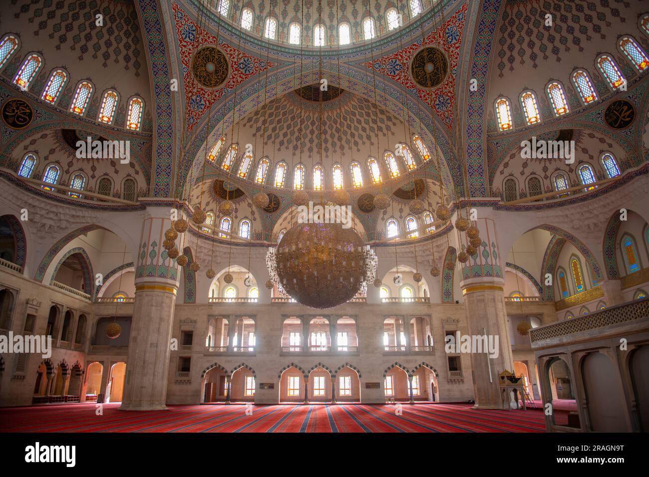 Kocatepe Mosque Kocatepe Camii interior. The mosque is the largest ...