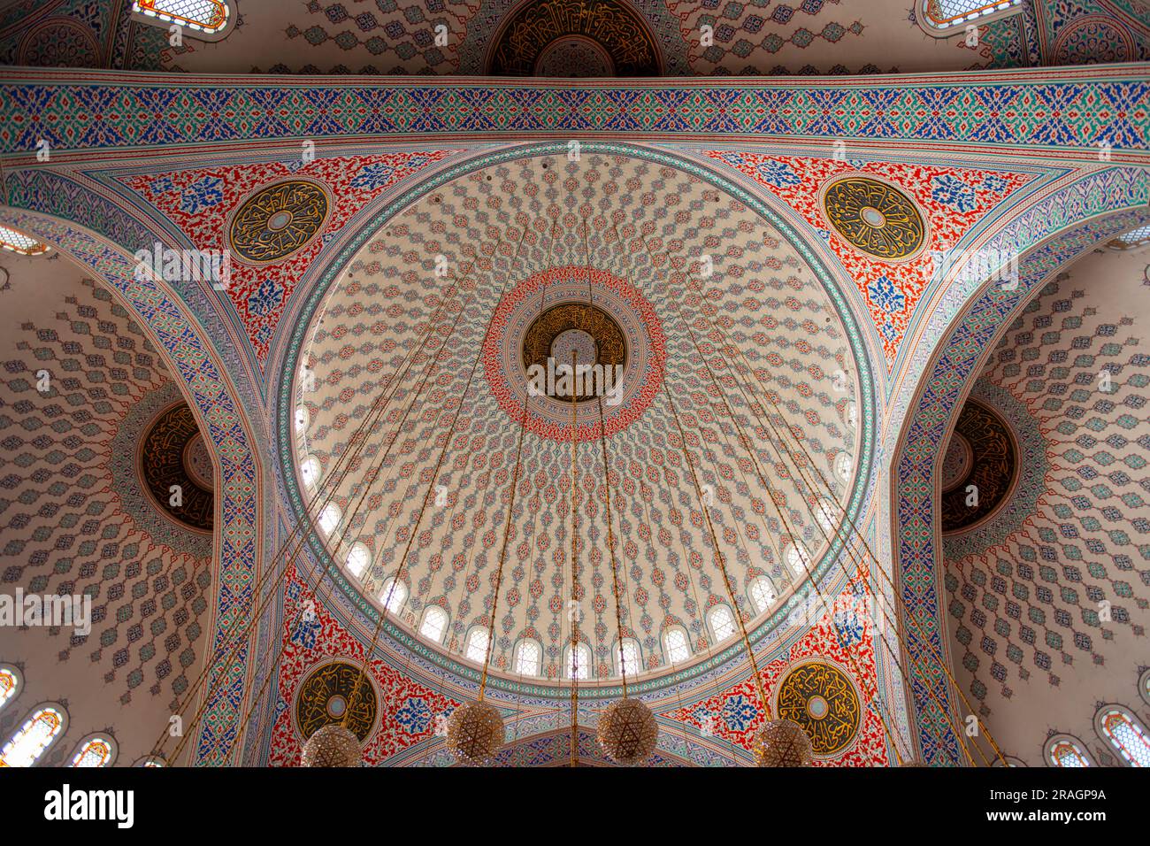 Kocatepe Mosque Kocatepe Camii dome ceiling. The mosque is the largest ...