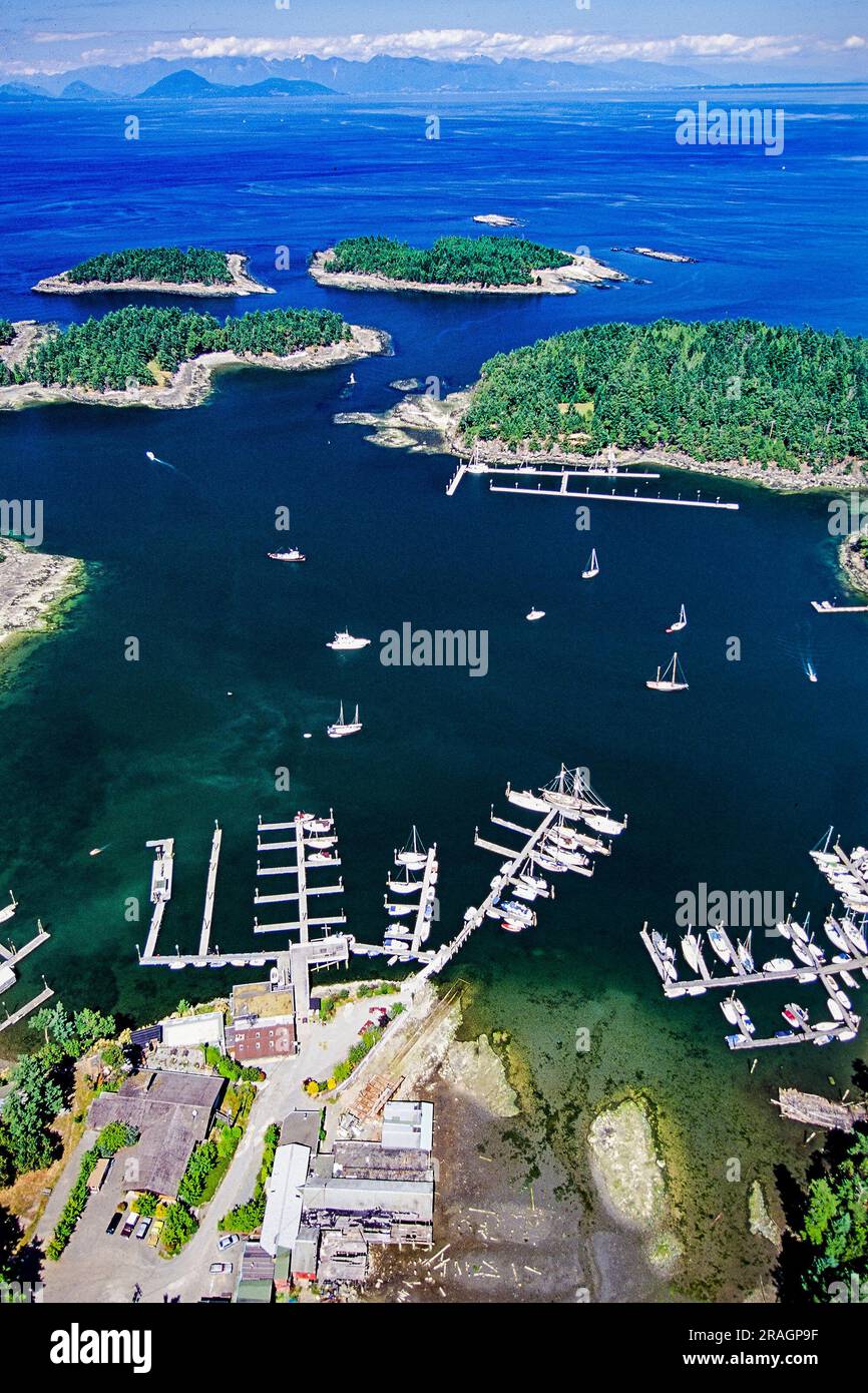 Aerial image of Gabriola Island, Gulf Islands, British Columbia, Canada ...