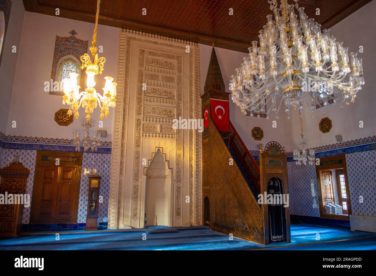 Haci Bayram Camii Mosque interior in Old Ankara near Ankara Castle in ...