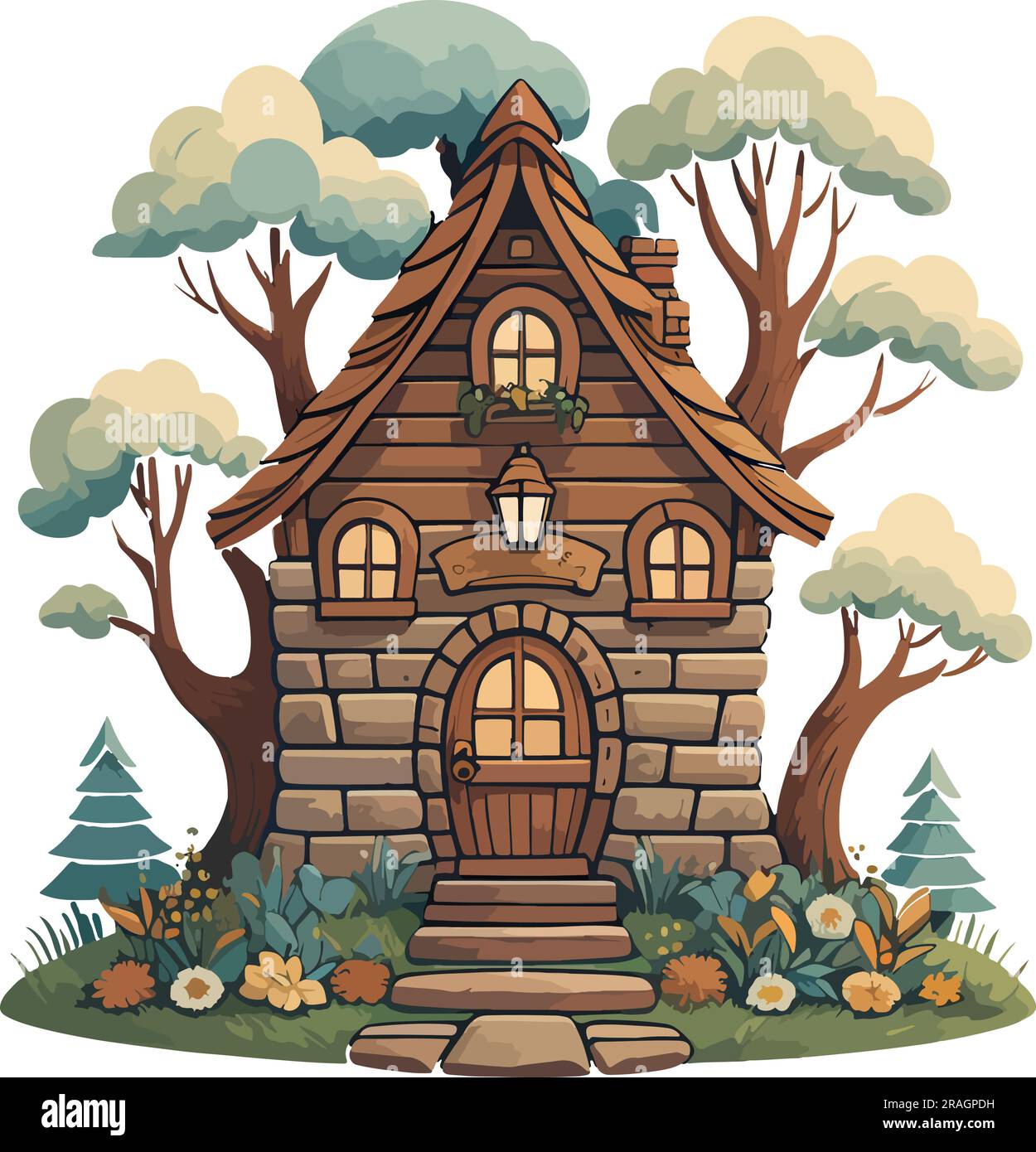 Gorgeous and cuteness elf house vector art Stock Vector Image & Art - Alamy