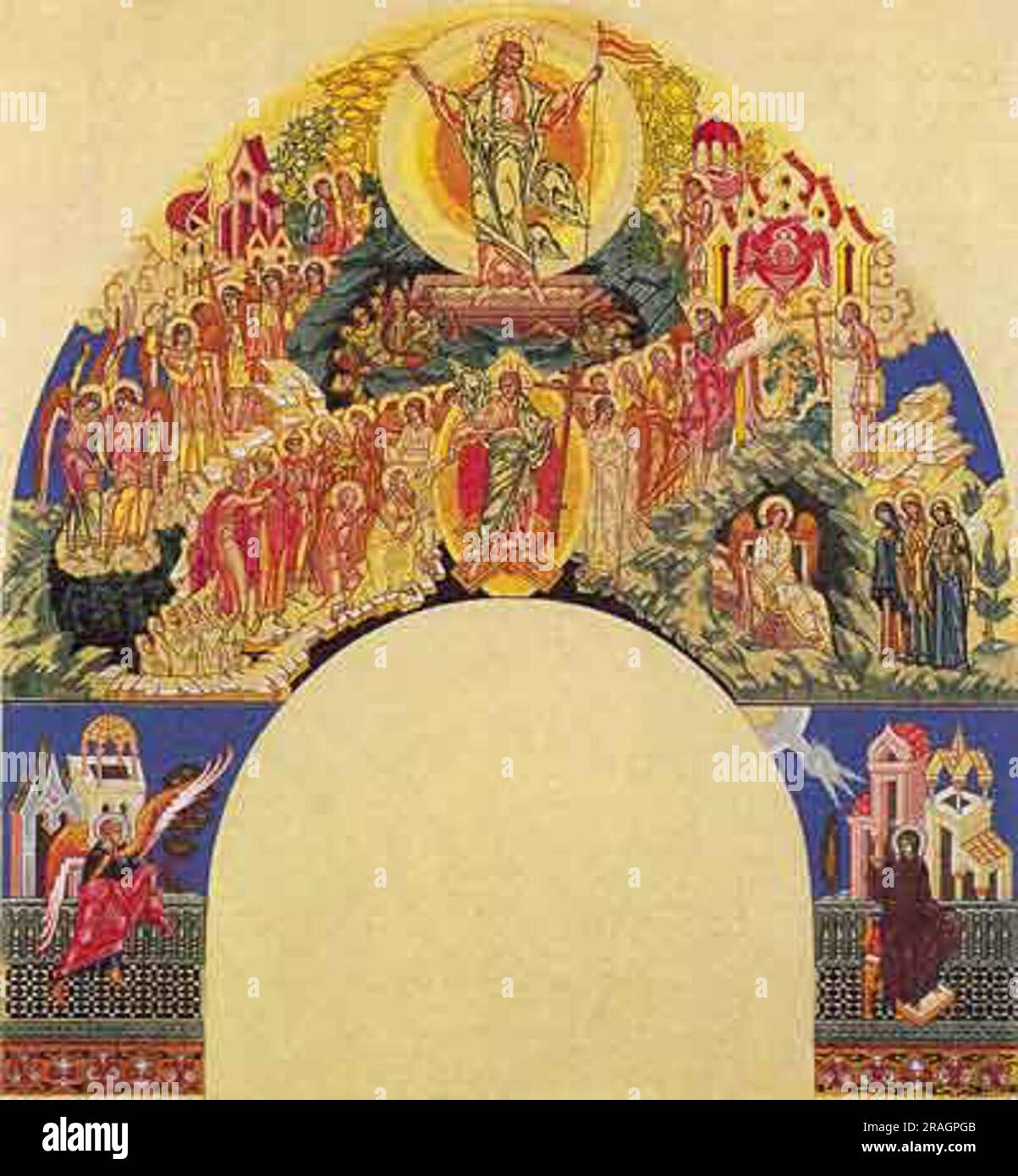 Resurrection of Christ. The sketch for the fresco of the church of the ...